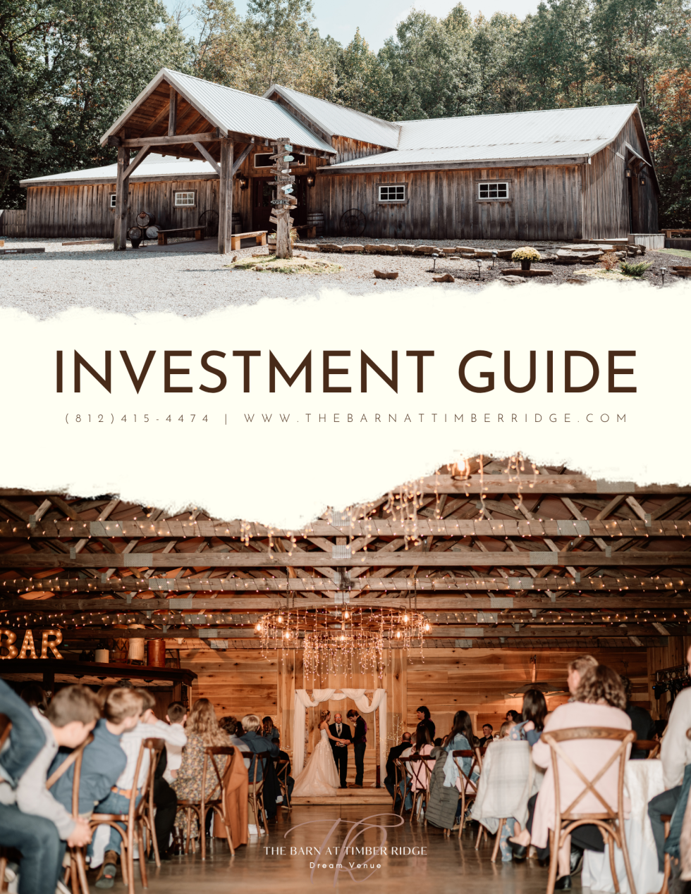 Investment ~The Barn At Timber Ridge Brown County Indiana Wedding Cost